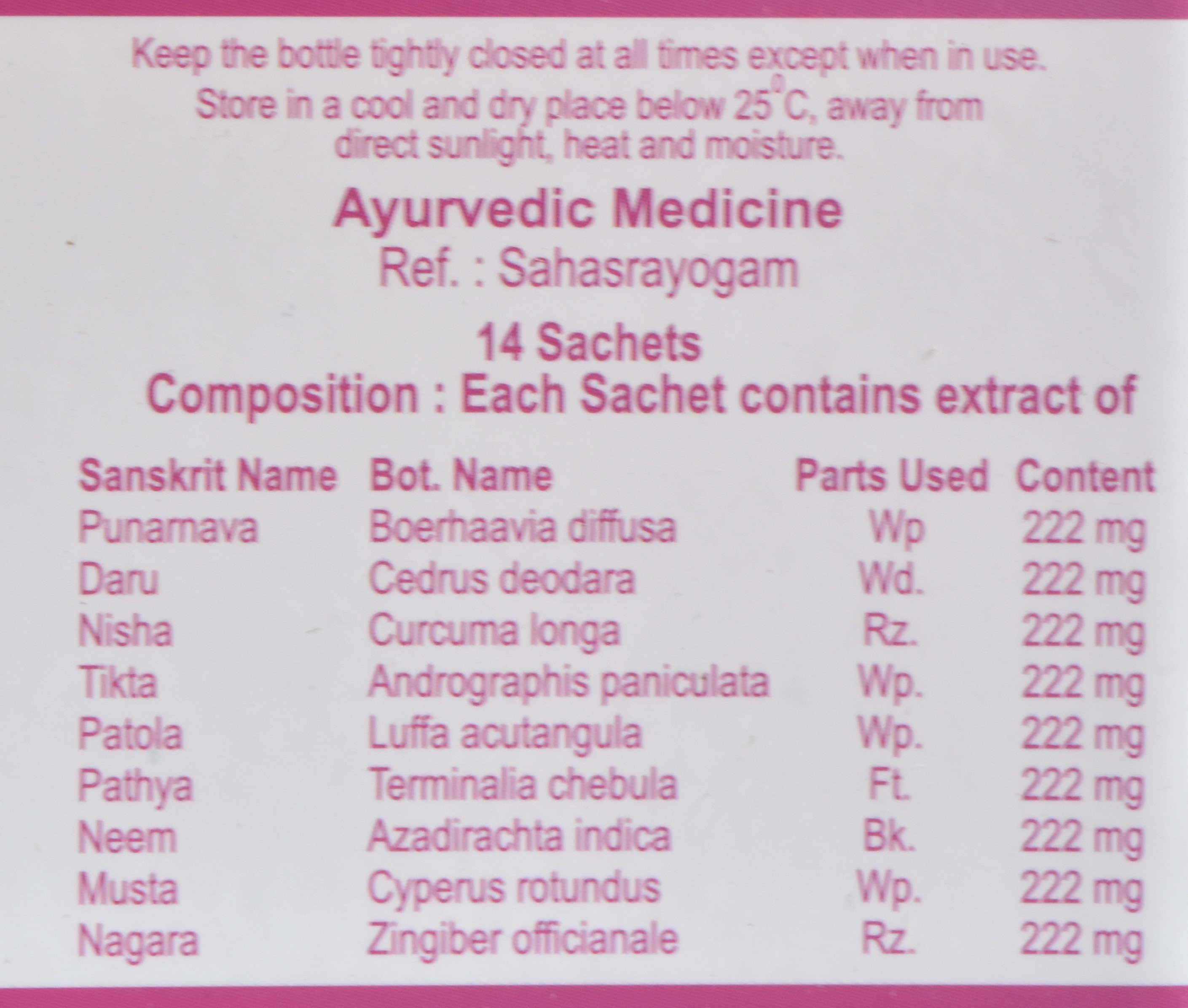 Sreemed Labs Punarnavadi Kashayam Extract Sachet - AyurvedaForAll UK ...